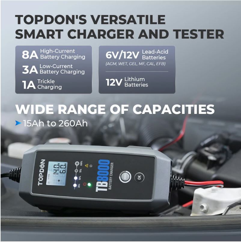 TOPDON TB8000 - SMART BATTERY CHARGER – ICP Automotive Warehouse